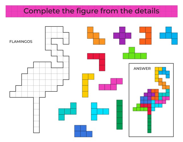 Complete the figure puzzle game with sparrow Vector Image