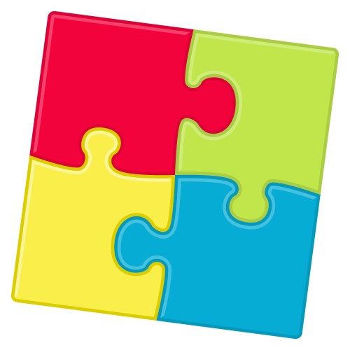 Four color puzzle background Royalty Free Vector Image