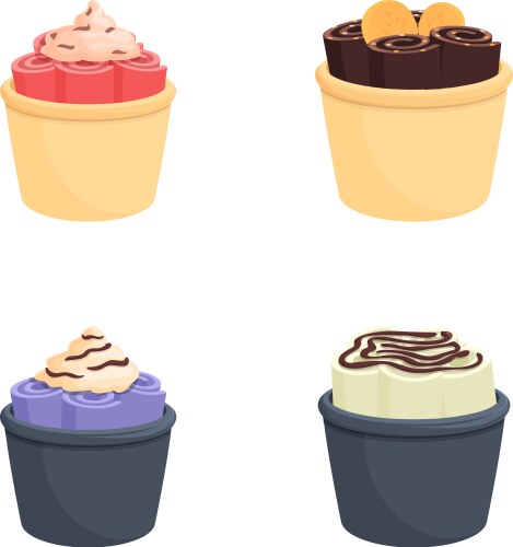 Chocolate ice cream roll icon cartoon Royalty Free Vector