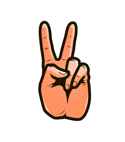 Peace sign skeleton hand Royalty Free Vector Image