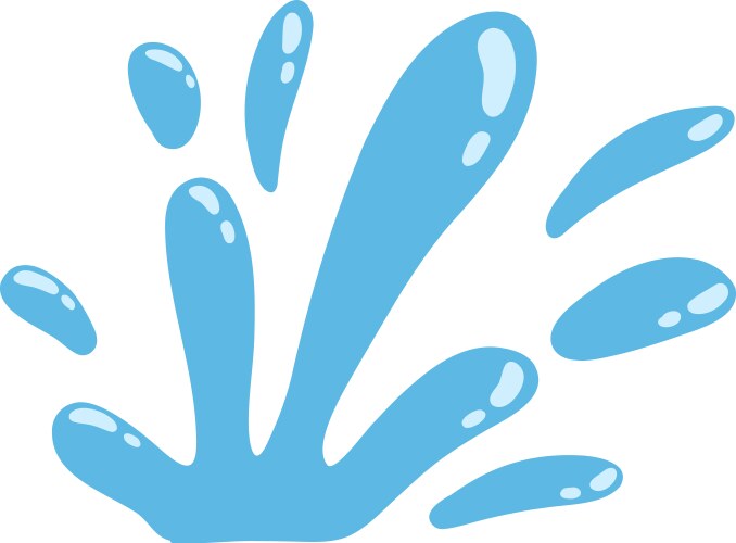 Cartoon blue dripping water drop splash spray Vector Image