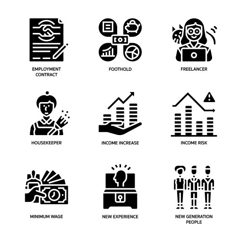 Gig economy icons set Royalty Free Vector Image