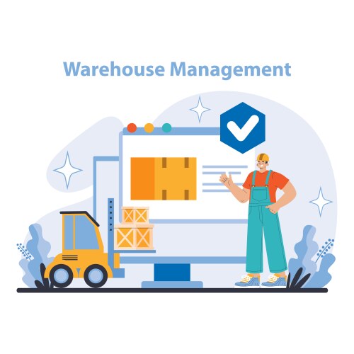Logistics and inventory management concept flat Vector Image