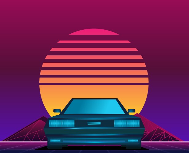 Retro futuristic background Royalty Free Vector Image