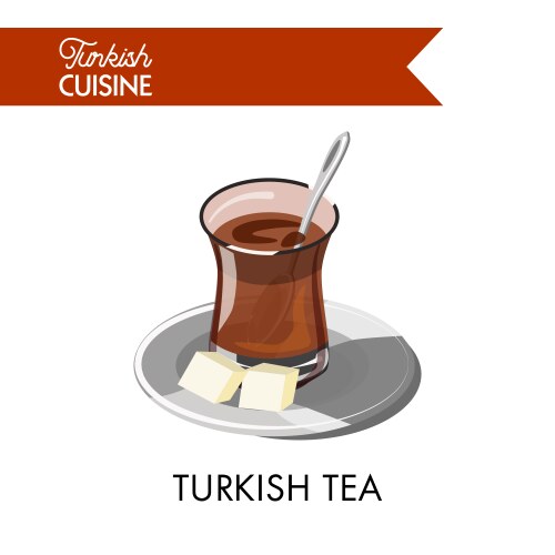 Turkish traditional tea Royalty Free Vector Image