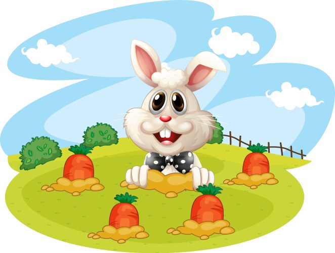 Cute rabbit cartoon Royalty Free Vector Image - VectorStock