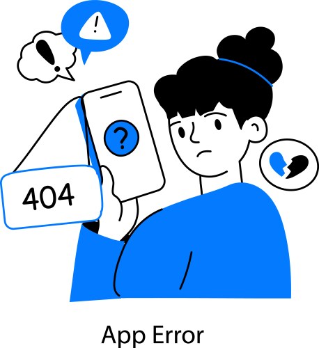 App error Royalty Free Vector Image - VectorStock