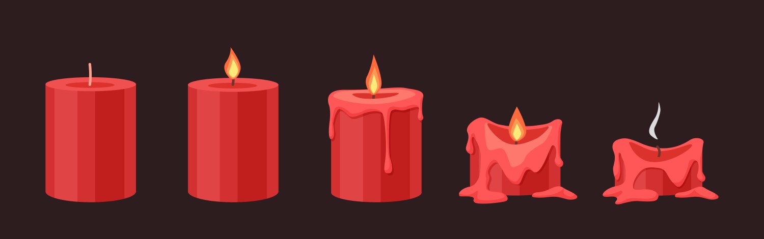 Burning Candle Animation Burning Candle Flame Animation Vector Images