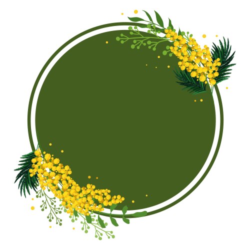 Spring rectangular frame with yellow tulip mimosa Vector Image