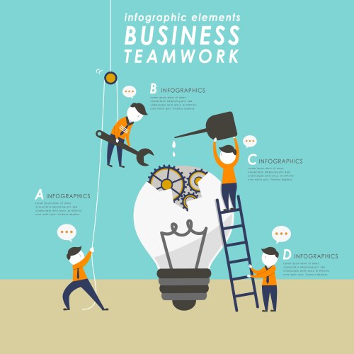 Teamwork concept flat design Royalty Free Vector Image