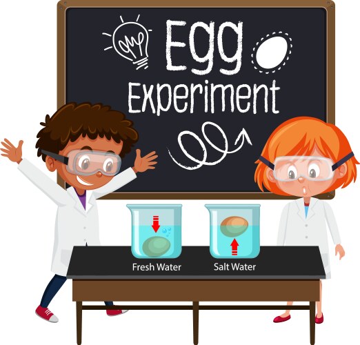 Classroom scene with scientist doing experiment Vector Image