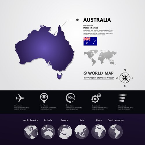 Australia map Royalty Free Vector Image - VectorStock