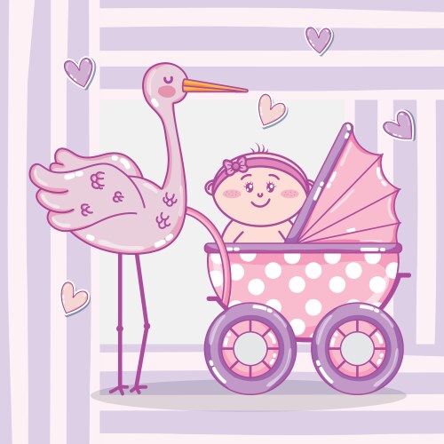 Baby shower cartoons Royalty Free Vector Image