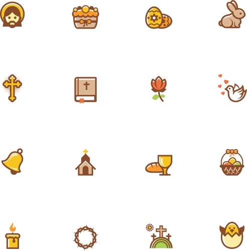 Easter icon set Royalty Free Vector Image - VectorStock
