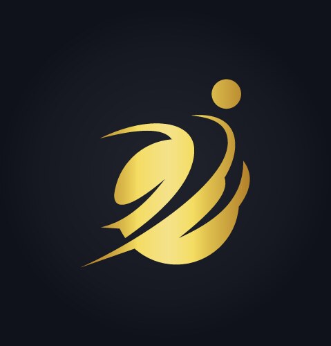 Circle abstract people unity gold logo Royalty Free Vector
