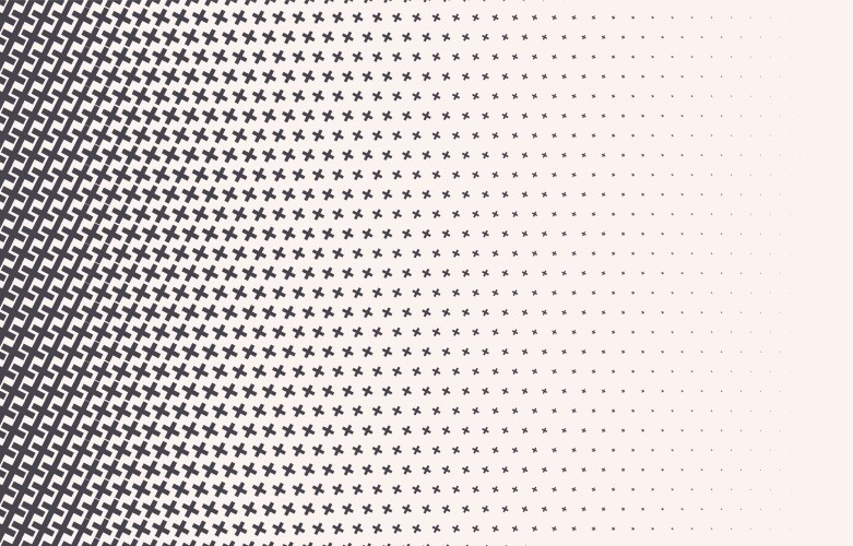 Monochrome Halftone Gradient With Hexagonal Vector Image