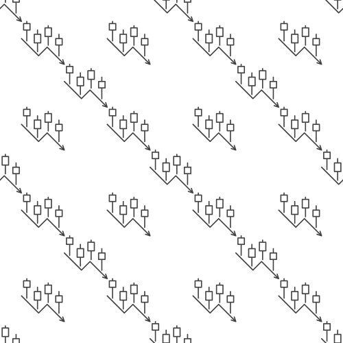 Crypto triangle pattern candlestick chart outline Vector Image