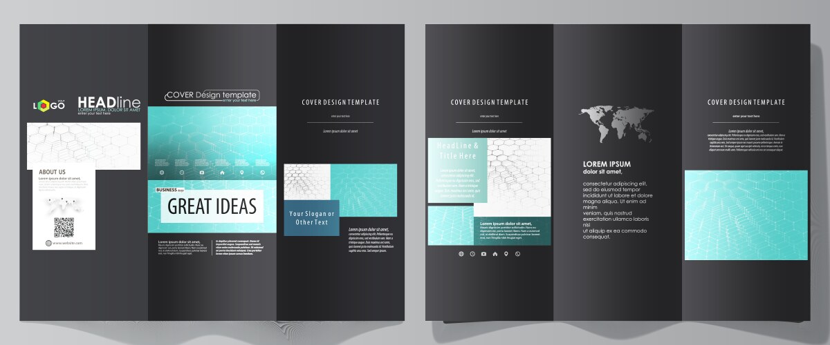 Tri-fold brochure templates on both sides Vector Image