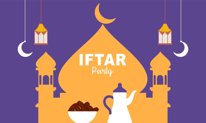 Iftar party celebration concept flyer Royalty Free Vector