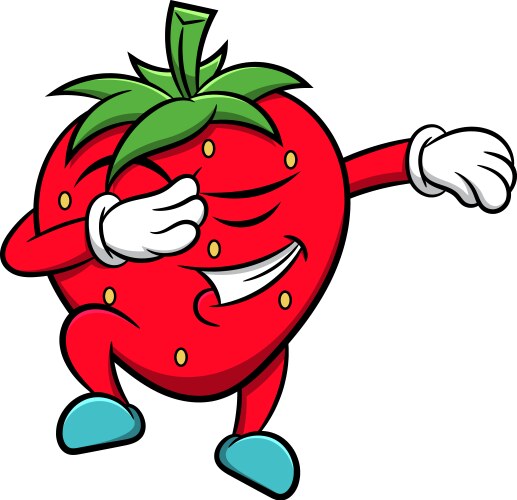 Strawberry superhero character cartoon clip art Vector Image