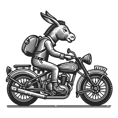 Mexican riding donkey Royalty Free Vector Image