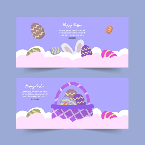 Easter banner template design Royalty Free Vector Image