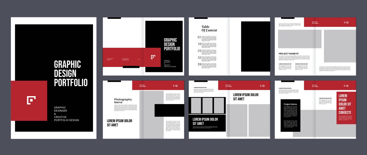 Graphic design portfolio template Royalty Free Vector Image