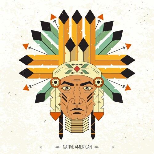 Native american indians in traditional ethnic Vector Image