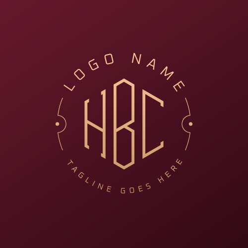 Modern hbc logo design letter minimalist Vector Image