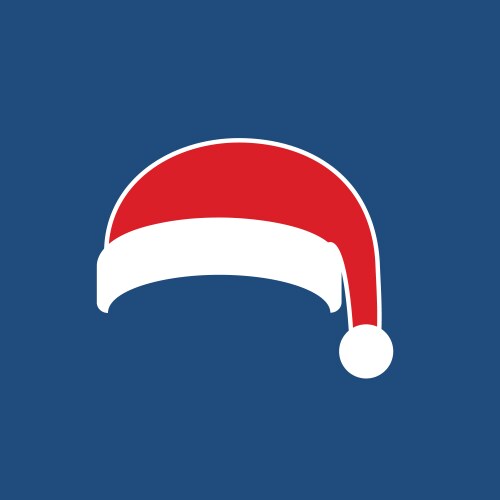 Red hat santa claus cut line Royalty Free Vector Image