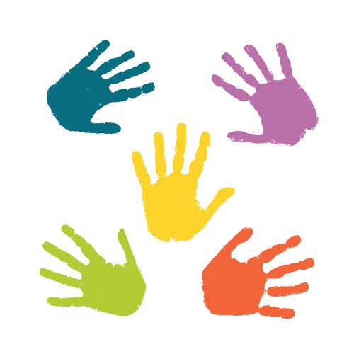 Hand print icon 4 colors Royalty Free Vector Image