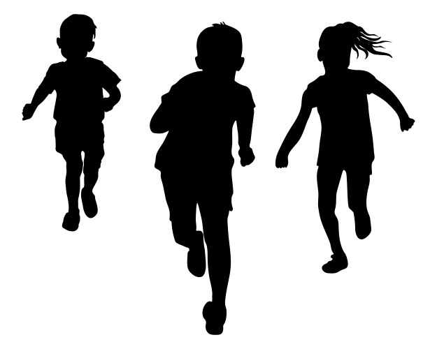 Running happy children Royalty Free Vector Image