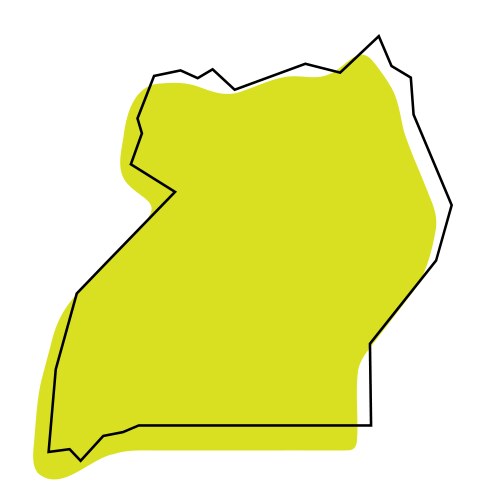 Uganda simplified map Royalty Free Vector Image