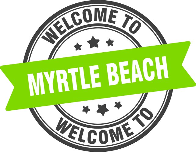 Welcome to myrtle beach stamp myrtle beach round Vector Image