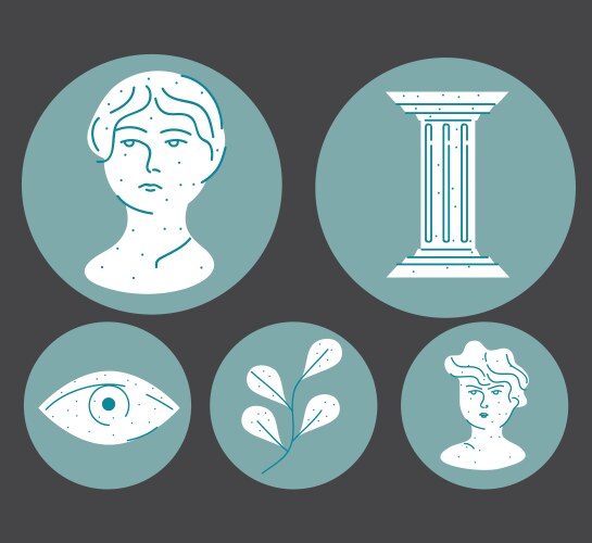 Icons greek sculpture Royalty Free Vector Image