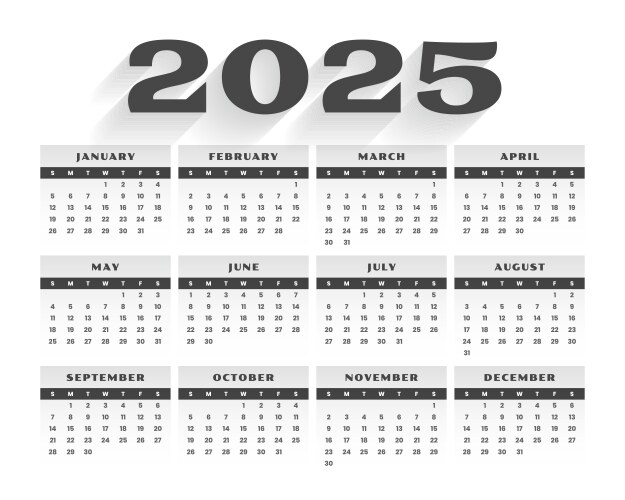2025 full year calendar template with splatter Vector Image 2025 full year calendar template with splatter Vector Image