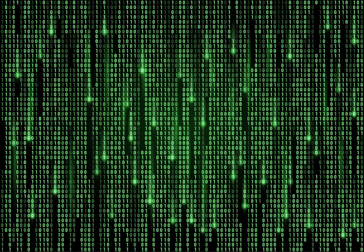 Hacker on binary code background Royalty Free Vector Image