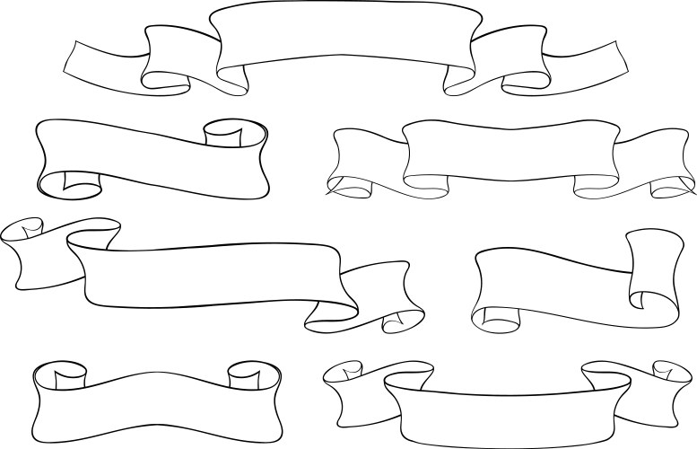 Old paper parchment outline drawing Royalty Free Vector