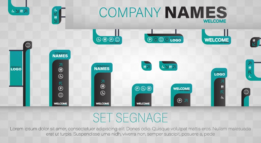 Exterior and interior signage wooden concept Vector Image