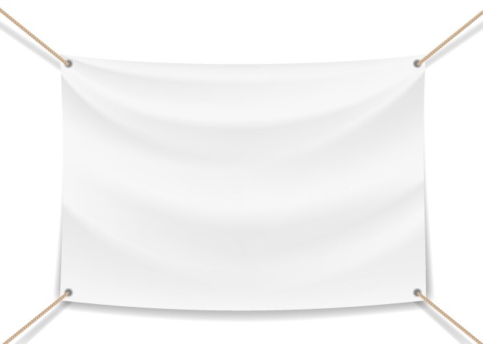 White Folded Banner with Ropes Royalty Free Vector Image