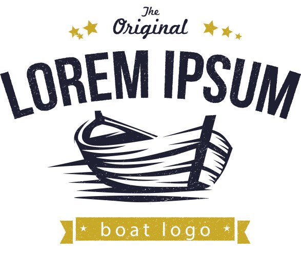 Wooden boat icon set water symbol Royalty Free Vector Image