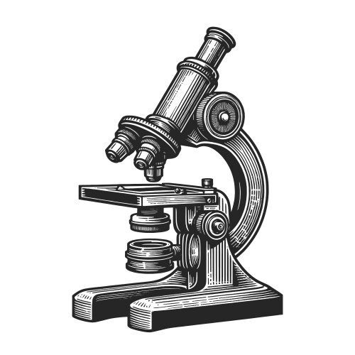 Vintage microscope sketch Royalty Free Vector Image