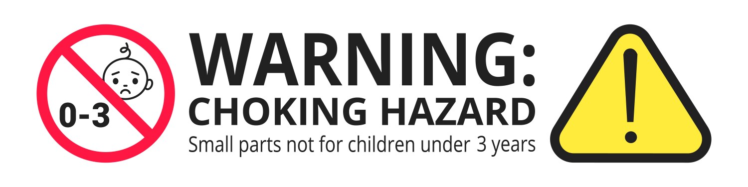 Choking hazard forbidden sign sticker not suitable