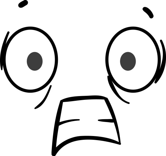 Cartoon face scared character emotion Royalty Free Vector