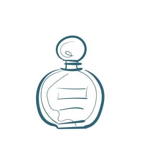 Perfume doodle isolated line art sketch hand drawn