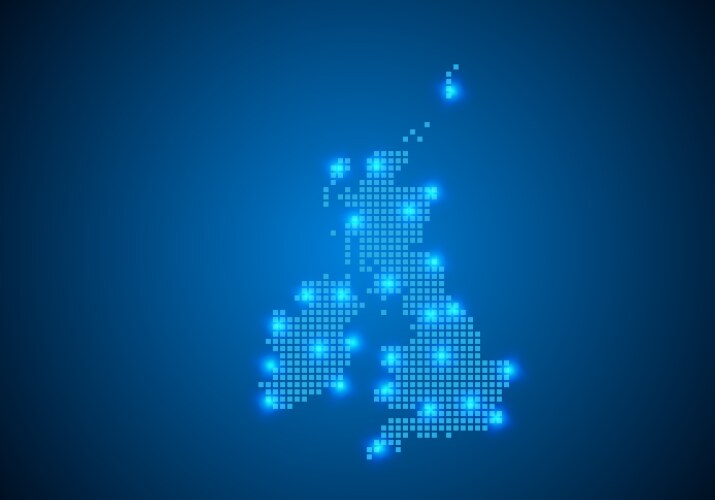 United kingdom map design with 3d style blue uk Vector Image