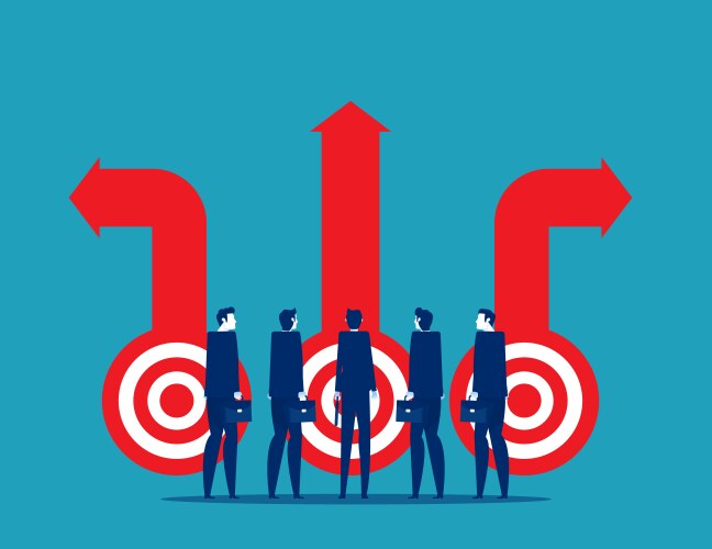 Teamwork success metaphor target goal focus Vector Image