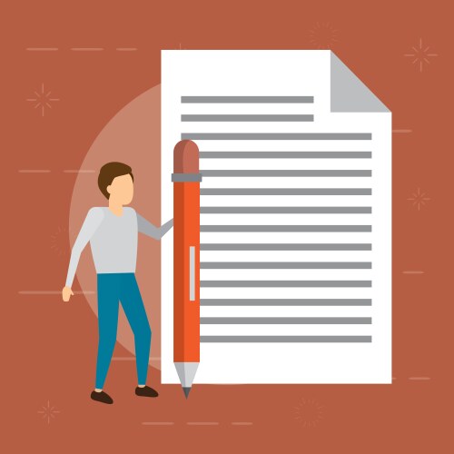 Hand writing taking note Royalty Free Vector Image