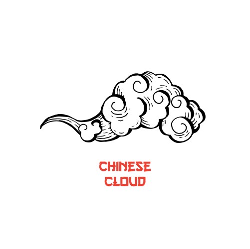 Chinese clouds and wind blows set isolated Vector Image