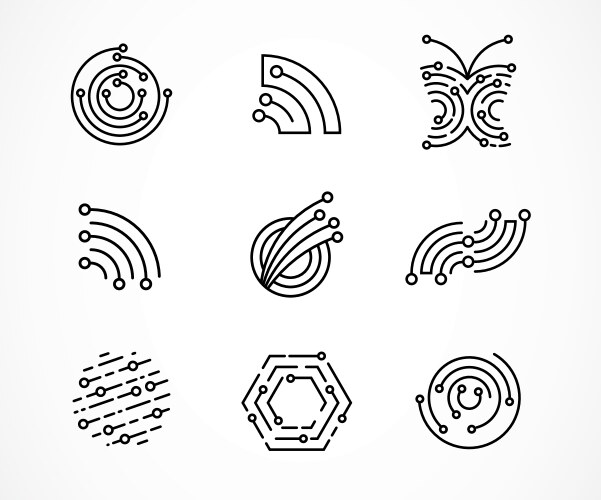 Set of logo symbols in celtic knots style Vector Image